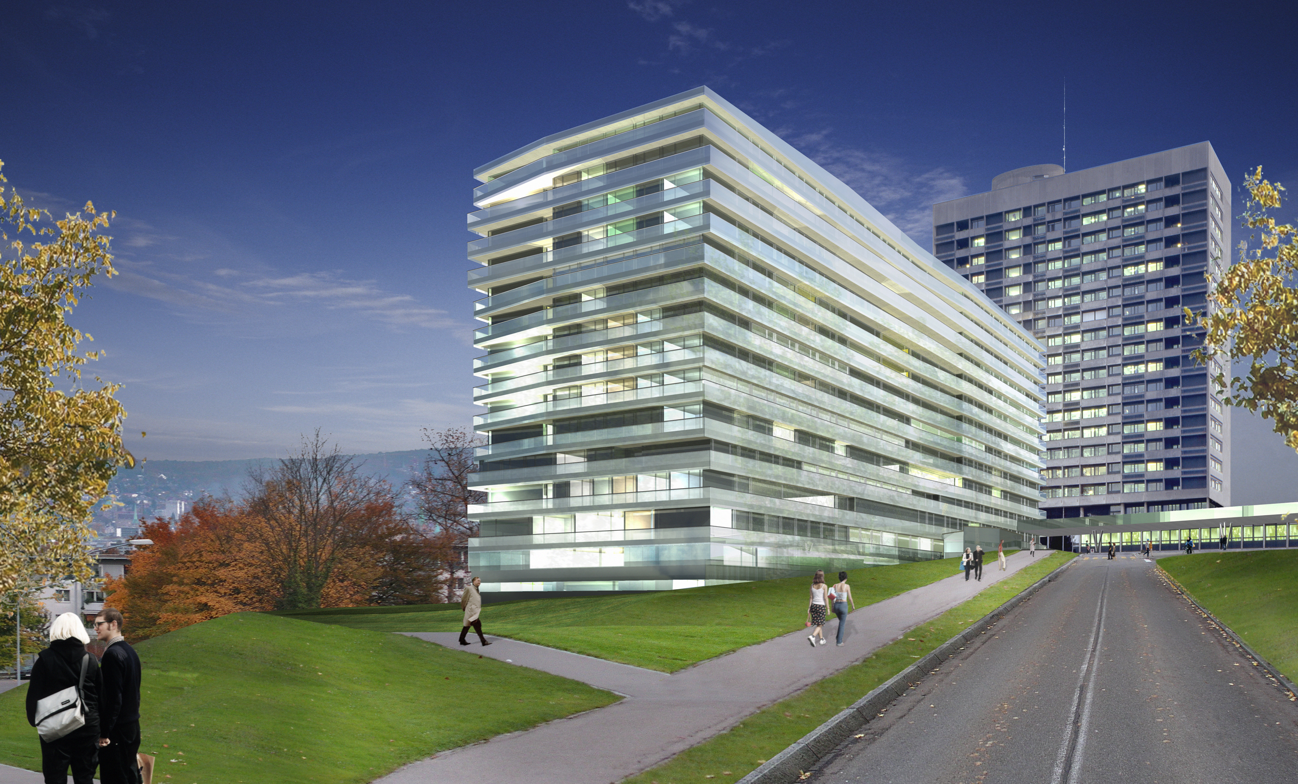 26. Januar 2006: Das neue Bettenhaus im Stadtspital Triemli: markant ...